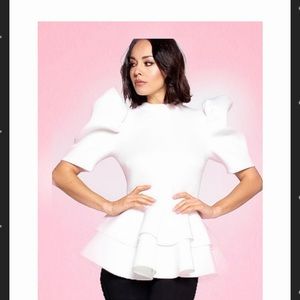 Tops | Puff Sleeve Princess Sleeve Peplum Top | Poshmark